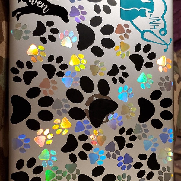 Holographic Paw Print Sticker Sheet, Paw Print Decals, Paw Print ...