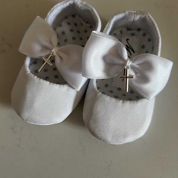 Personalised IVORY Baby Boy Christening Shoes, Baptism Shoes, White ...