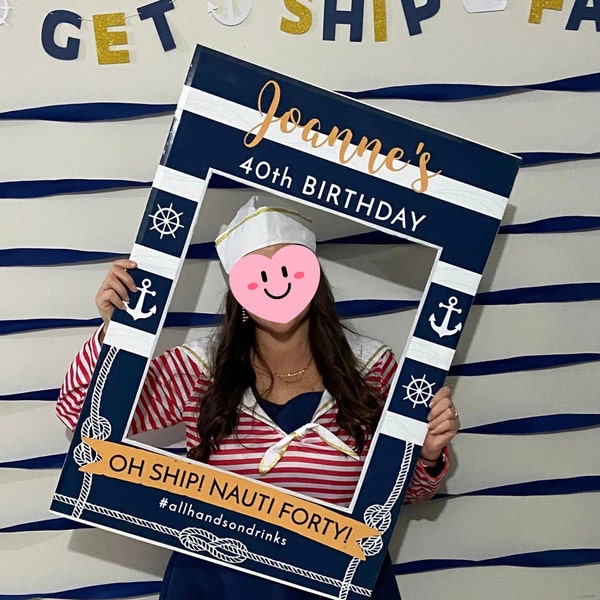 Nautical Bridal Shower Photo Prop Template, Editable, Beach Photo Prop ...