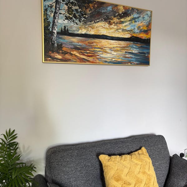 Original Sunset Oil Painting on Canvas Original Minimalist Abstract ...