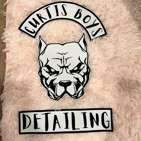 REFLECTIVE Top or Bottom Rocker, Embroidered Patch, Custom Embroidered ...