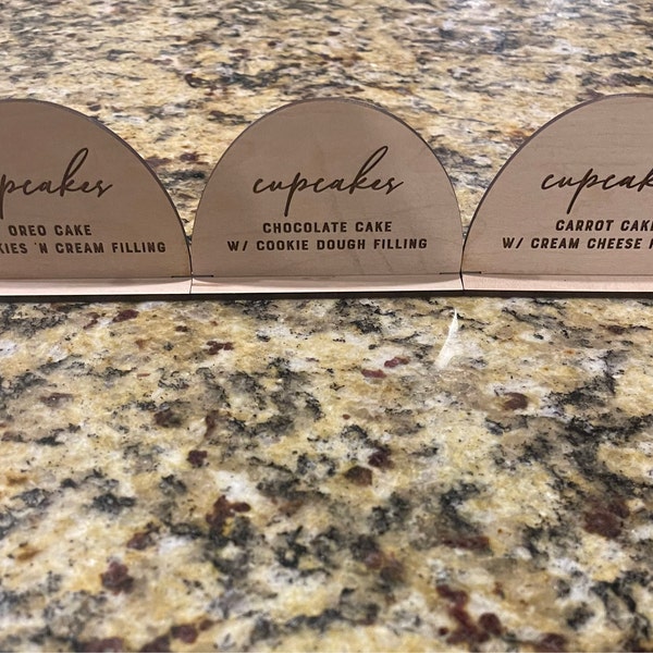 Wooden Buffet Food Name Sign, Food Table Tent Card, Food Tag, Cute ...