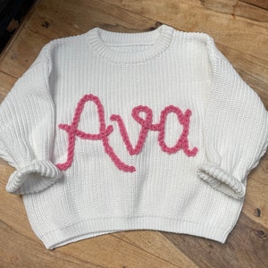 Personalised Childrens Name Jumper Oversized Personalised Jumper Hand ...