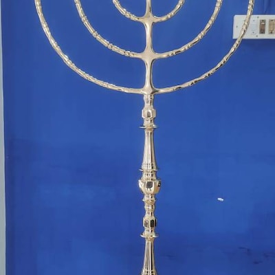 Hanukkah Menorah 9 Branch Lamp in Elegant New Design Judaica Art Star ...