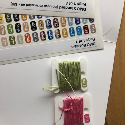 Mini DMC Complete Set Colour Vinyl Labels Suitable for All Bobbin Types ...