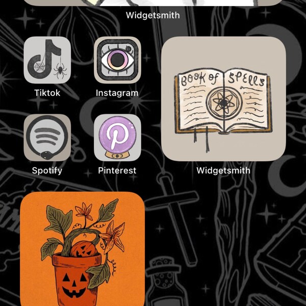35+ HALLOWEEN Aesthetic App Icon Pack Hand Drawn Ios 14 15 - Etsy