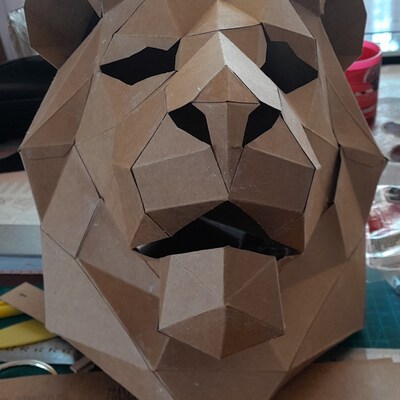 Hyena Low Poly Mask DIY Paper Craft Mask Hyena PDF Template - Etsy