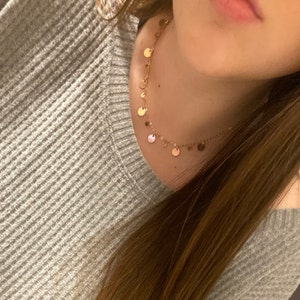 Coin Drop Necklace, Disc Dangle, Coin Gold Necklace, Minimalist ...