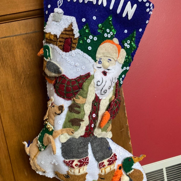 Outdoorsman Santa Felt Stocking Kit From Merrystockings - Etsy