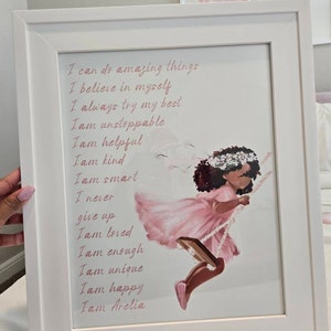 Positive Affirmations Wall Art, Girls Bedroom Affirmation Printable ...