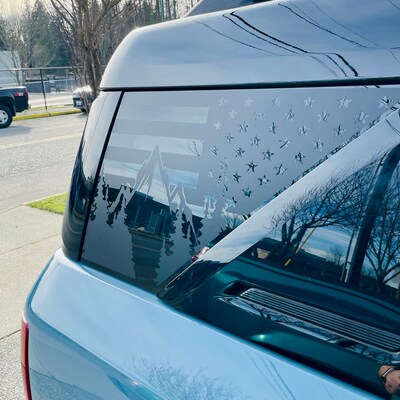 American Flag Mountain Scene Rear Side Window Decals for 2021 Ford ...
