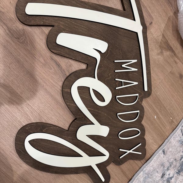 Large Custom Wood Name Sign, Nursery Name Sign, Boho Girl Name Sign ...