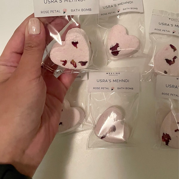 Personalized Rose Bath Bomb Favors, Bridal Shower Favors, Baby Shower ...