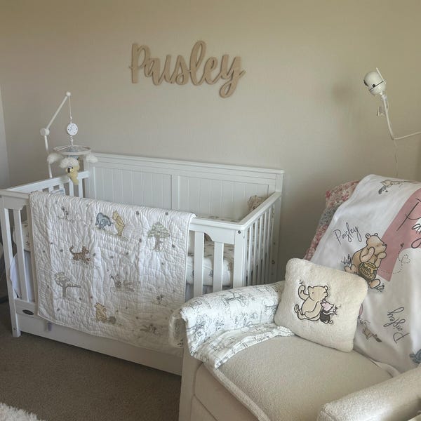 Rainbow Round Wood Nursery Name Sign, Name Sign for Nursery, Above Crib ...