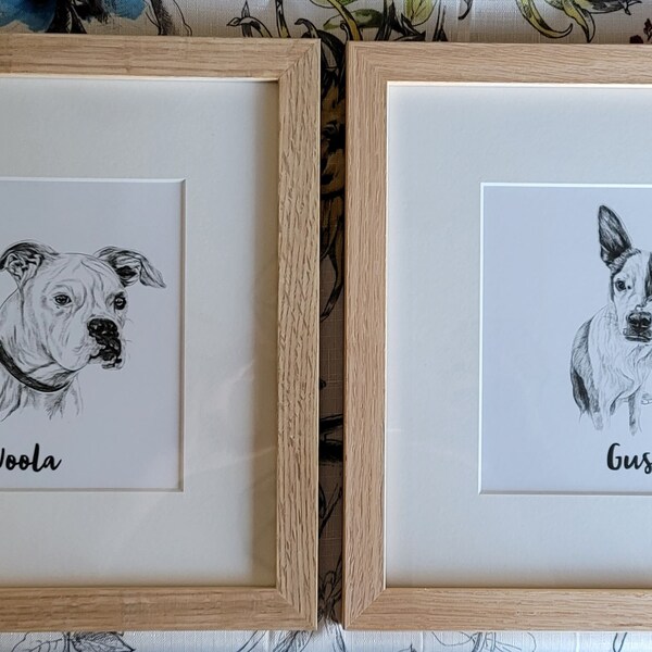 Personalised Pet Sketch, Custom Animal Drawing, Bespoke Portrait, Dog ...