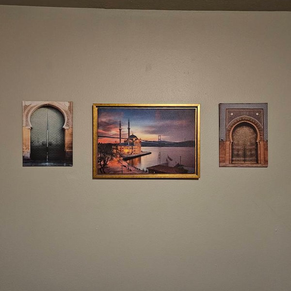 Istanbul Sunset Canvas Art: Bosphorus Bridge & Mosque Decor - Etsy