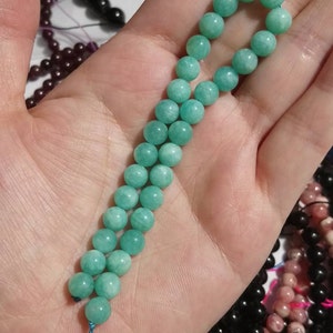 Genuine Peruvian Amazonite Gemstone Grade AAA Round 5mm 6mm 7-8mm 8mm ...
