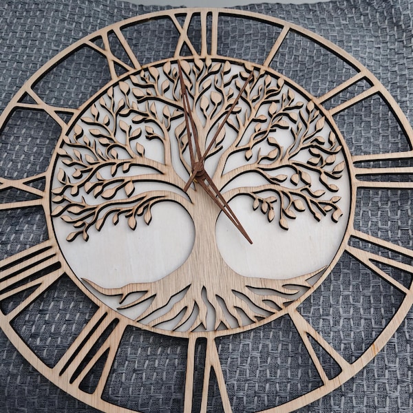 Tree of Life Wall Clock Laser Cut Design – Digital Download (svg, Dxf ...
