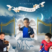 BLUE in Loving Memory PNG Memorial Template Add Pictures and - Etsy ...