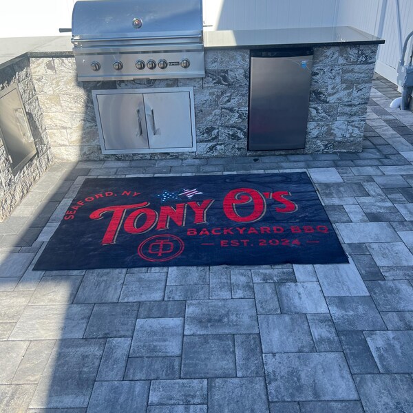 Personalized BBQ Grill Mat: Dad's Smoker Rug, Backyard Barbecue Decor ...