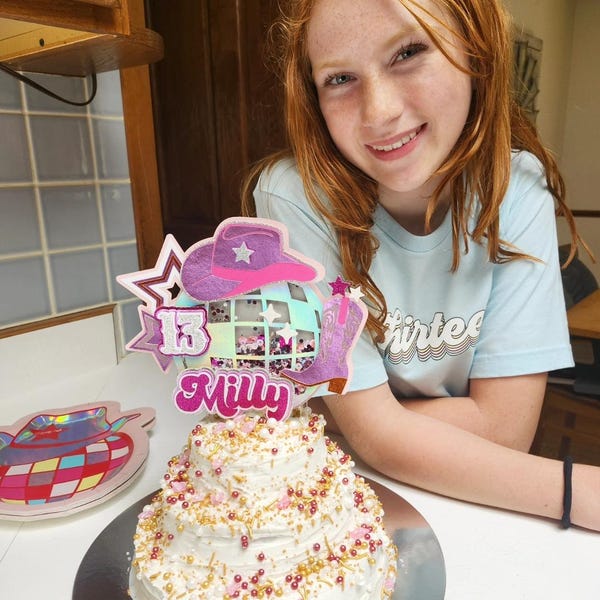 Disco Cowgirl Cake Topper, Disco Party, Cowgirl Party Decor, Disco ...