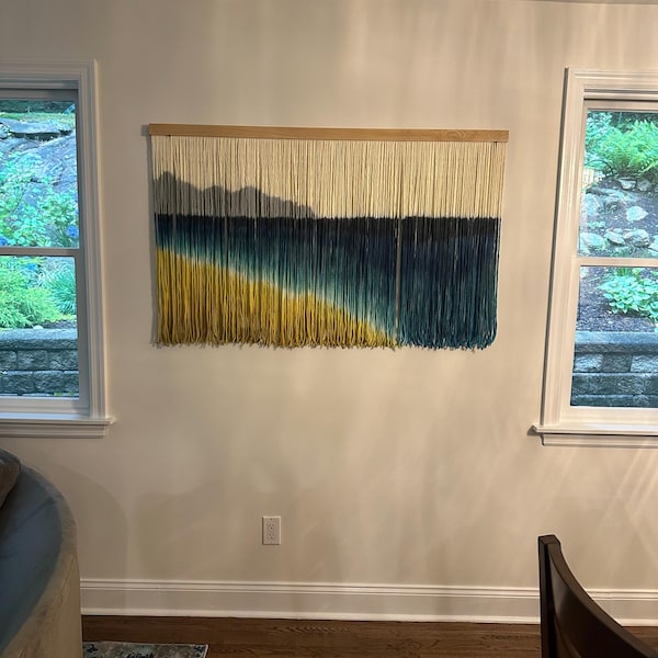 Large Dip Dye Macrame Wall Hanging Boho Wall Decor Dip Dye Fiber Art ...