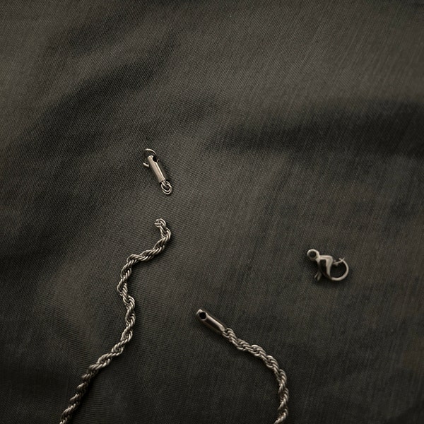 Waterproof Silver Rope Style Chain Necklace for Men - Men's Stainless ...