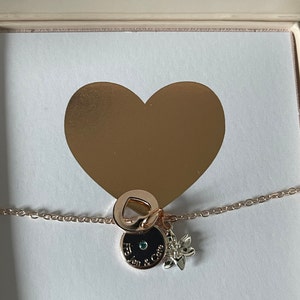Personalised Secret Message Heart Birthstone Bracelet Summer Jewellery ...