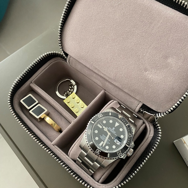 Personalised Leather Travel Watch Case | Genuine Leather, Gifts for Him ...