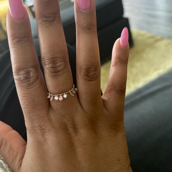 18K Solid Gold Floating Diamond Pinky Ring, Au750 Unique Extremely ...