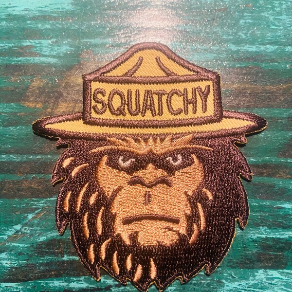 Squatchy Patch, Iron on Embroidered Bigfoot Patch, Yeti, Sasquatch ...
