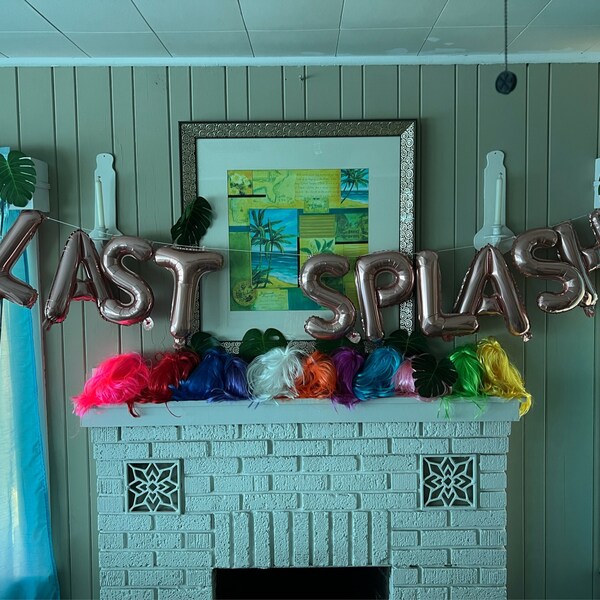 Last Splash Banner Bachelorette Party, Bridal Pool Party Tropical ...