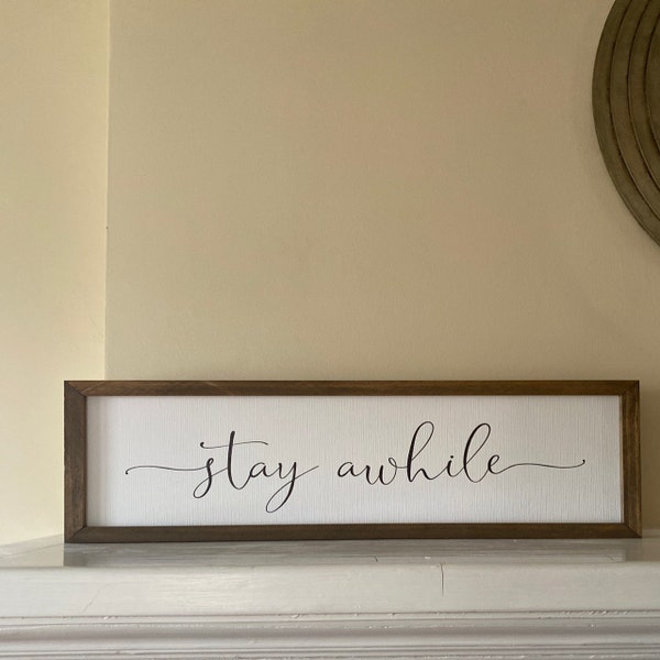 Stay Awhile Sign | Entryway Sign | Entryway Decor | Stay Awhile Wall ...