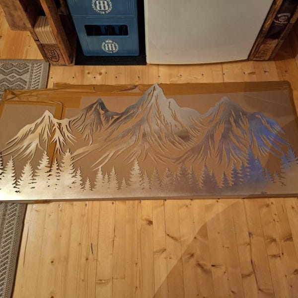Mountains Metal Wall Art Svg, Dxf, Eps, Png | Mountains Panel Laser Cut ...