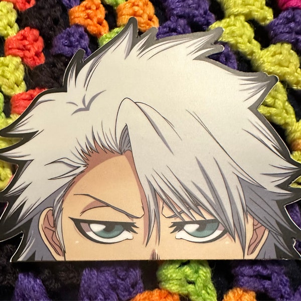 Toshiro Peeker Sticker | Anime Peeking Decal - Etsy
