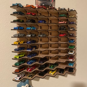 1 Toy Car Display for 1:64 Die Cast Wheels. Cool Diagonal Shelf Holds ...