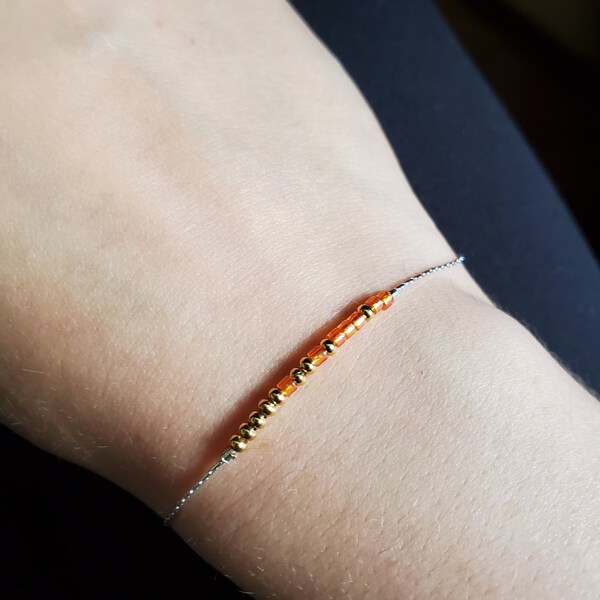 Dainty Morse Code Bracelet, Custom Message Bracelet With Tiny Beads ...