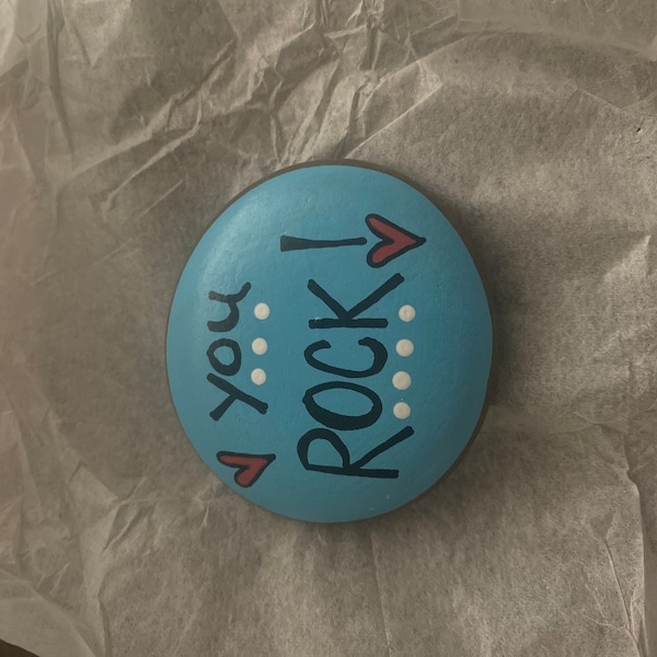 You ROCK Painted Rocks - Set of 10 Sky Blue Affirmation Stones - Etsy