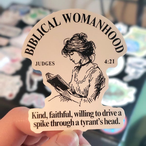 Black Font Biblical Womanhood Sticker for Her Jael Sticker Reformed ...