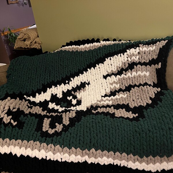 Pattern for Chunky Knit Blankets/finger Knitting Eagle - Etsy