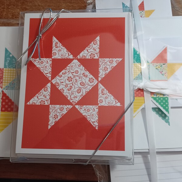 Gift Set of Barn Quilt Block Cards - Etsy