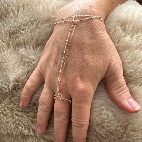 Gold Hand Bracelet, Ornate Finger Chain Bracelet HCDORNATE - Etsy