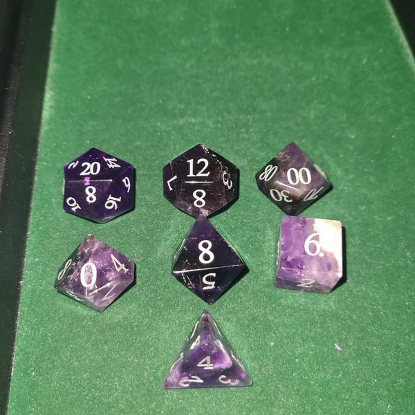 Natural Stone Dnd Full Dice Set Tiger Eye Dnd Dice Set Sorcerer ...