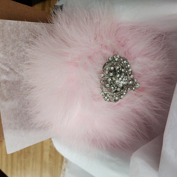 Powder Puff Body Dusting Powder Puff off White Fur Puff With Pink Down ...