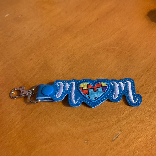 Autism Mom Keychain, Autism Mom Key Chain, Autism Mom Keyring, Mom ...