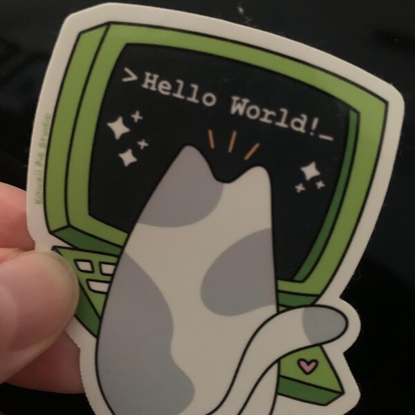 Coding Cat Cute Enamel Pin, Hello World Nerdy Gift, Cute Animal ...