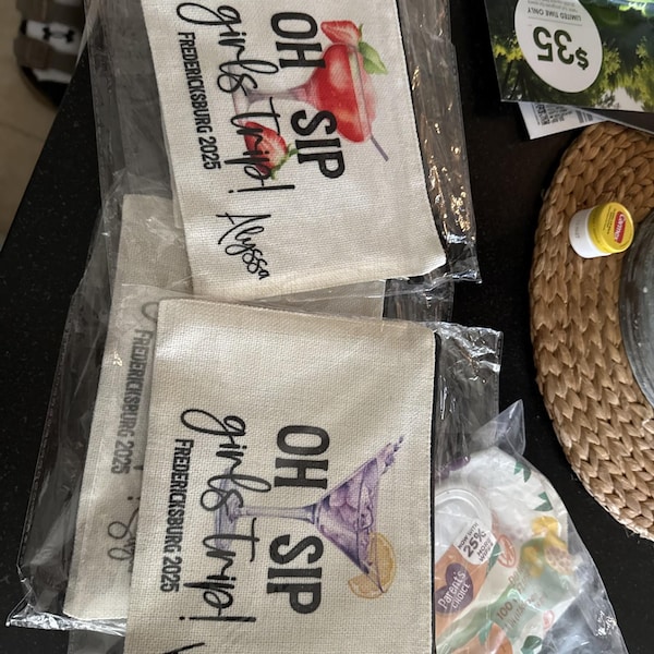 Oh Sip Girls Trip, Girls Trip Bag, Personalized Best Friend Trip Makeup ...