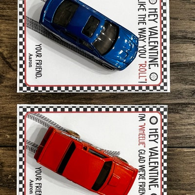 PRINTABLE Cute Car Themed Valentine Cards Set of 4 Instant Download ...