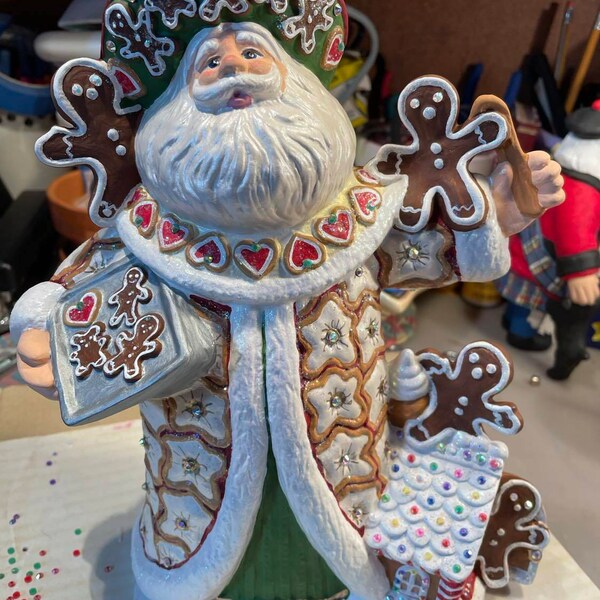 Ceramic Bisque Gingerbread Santa Ready to Paint - Etsy