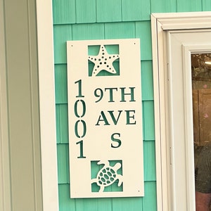 Custom Starfish House Name Sign, Weatherproof Personalized Home Name ...